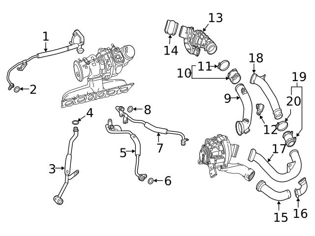 Genuine Mercedes 0009978203 Turbocharger Oil Line Gasket; Upper, Lower ...