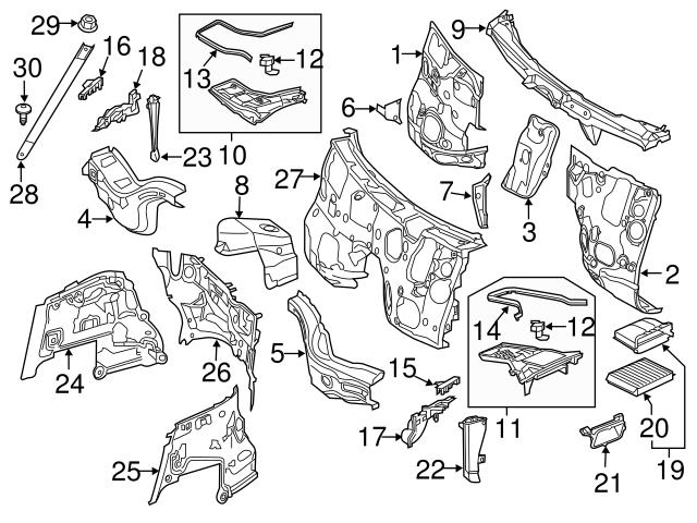 Genuine Mercedes 0009982695 Cowl Cover Clip; Left, Right - Mercedes