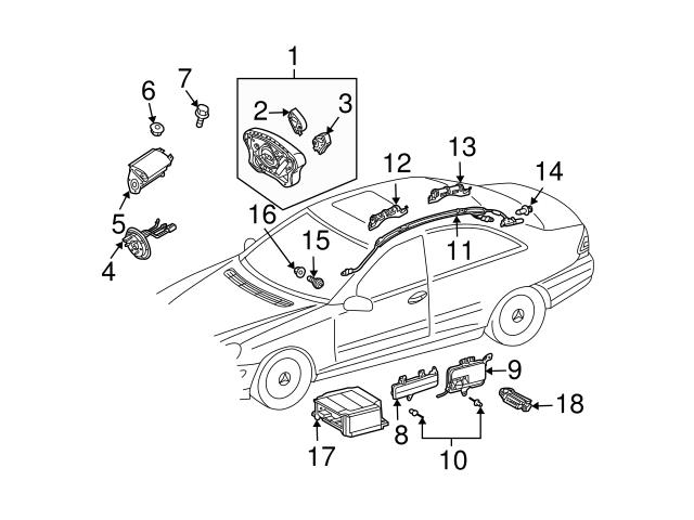 Genuine Mercedes 0018209126 Impact Sensor; Left Rear, Right Rear - Mercedes