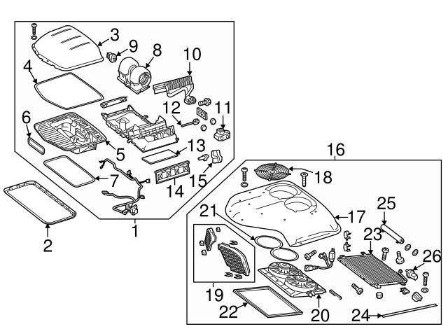 Genuine Mercedes 0018305503 A/C Evaporator Core Case; Upper - Mercedes