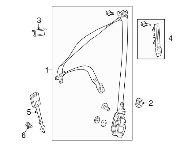 Genuine Mercedes 0019844429 Seat Belt Receptacle Bolt; Front Left/Right ...