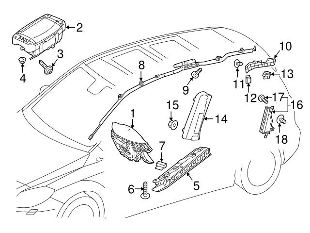 Genuine Mercedes 0019904256 Curtain Air Bag Clip; Left, Right