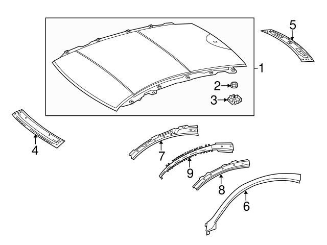 Genuine Mercedes 0019910198 Roof Drip Molding Clip - Mercedes