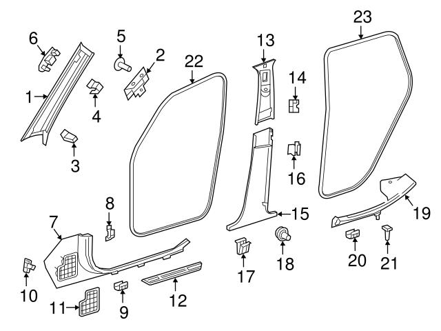 Genuine Mercedes 0019916598 B Pillar Trim Panel Clip; Left, Right ...