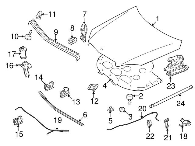 Genuine Mercedes 0019953577 Hood Release Cable Clip - Mercedes