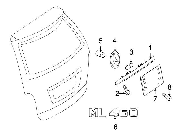 Genuine Mercedes 0029846229 License Plate Bracket Bolt; Rear - Mercedes