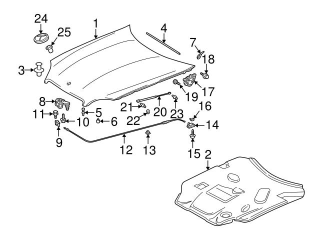 Genuine Mercedes 0029941145 Hood Release Cable Clip - Mercedes