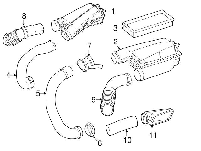 Genuine Mercedes 0030941482 Air Intake Hose; Front Left/Right ...