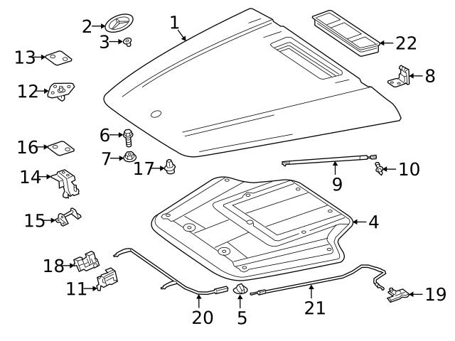 Genuine Mercedes 0039809464 Hood Lift Support; Left, Right - Mercedes