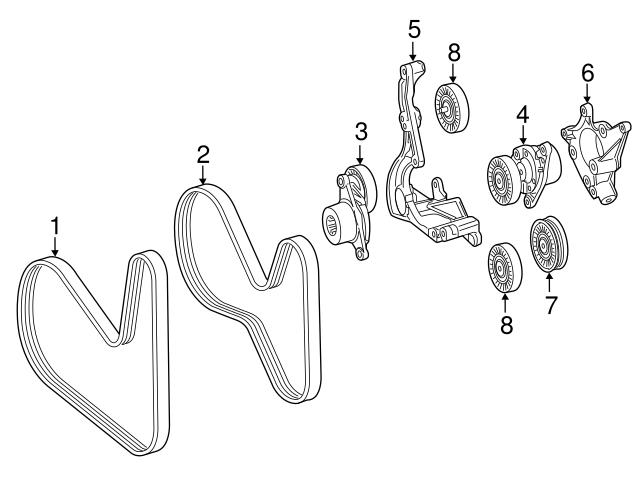 Genuine Mercedes 0039932896 Serpentine Belt - Mercedes