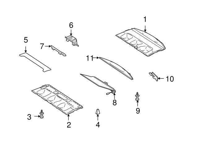 Genuine Mercedes 0039970486 Package Tray Trim Clip; Left, Right - Mercedes