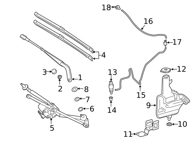 Genuine Mercedes 0039979752 Windshield Washer Hose; Left, Right - Mercedes