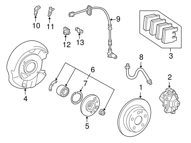 Genuine Mercedes 004420922041 Brake Pad Set; Rear | 0024200520 ...