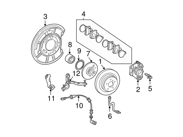 Genuine Mercedes 0044233198 Brake Caliper; Rear Left - Mercedes