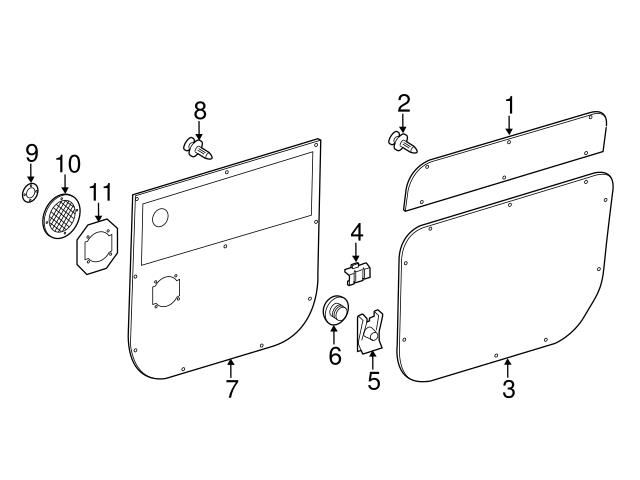 Genuine Mercedes 0049947145 Quarter Panel Trim Panel Clip; Left Upper ...