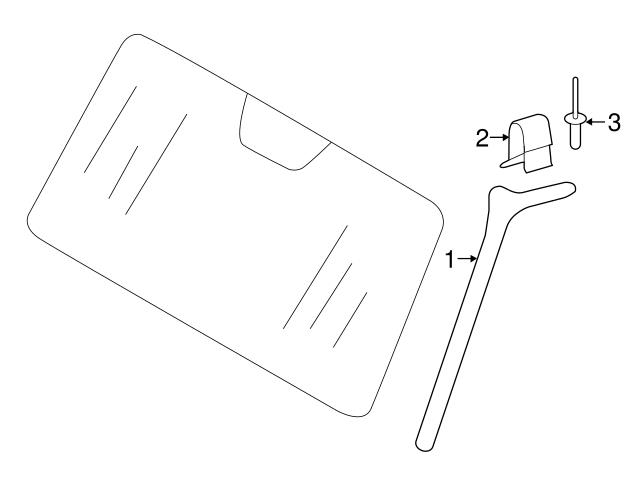 Genuine Mercedes 0069881478 Windshield Molding Clip; Left, Right - Mercedes