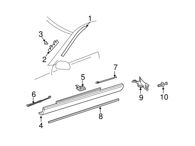 Genuine Mercedes 0099881678 Windshield Molding Clip; Left, Right - Mercedes