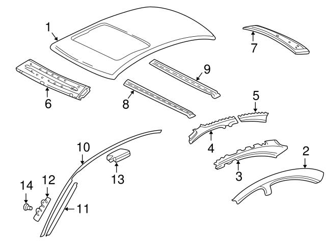 Genuine Mercedes 0109885978 Roof Drip Molding Clip; Front Left/Right ...