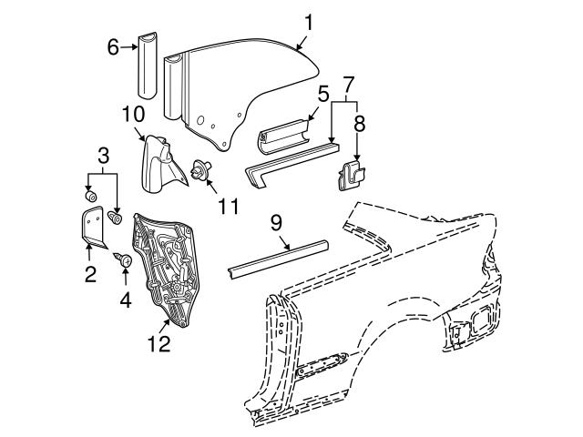 Genuine Mercedes 0109887678 Door Window Belt Weatherstrip Clip; Right ...