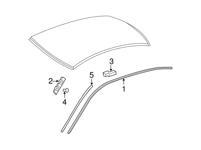 Genuine Mercedes 0119889478 Roof Drip Molding Clip; Rear Left/Right ...