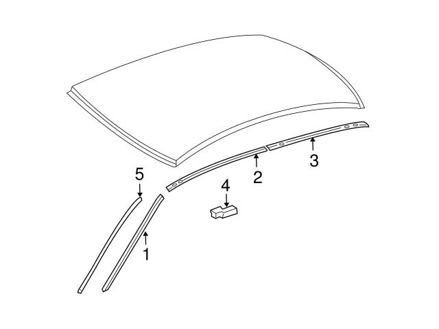 Genuine Mercedes 0129883278 Roof Drip Molding Clip; Rear Left/Right ...