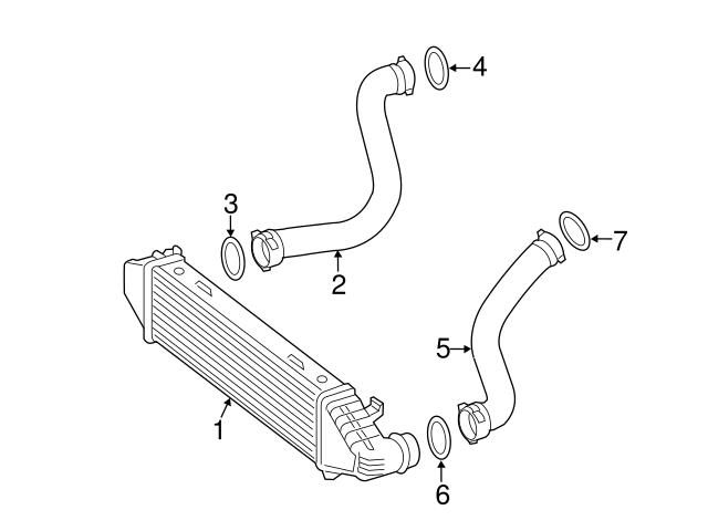 Genuine Mercedes 0219976445 Turbocharger Intercooler Tube Seal; Rear ...