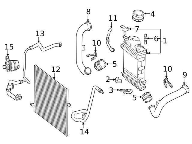 Genuine Mercedes 0995003500 Radiator Coolant Hose; Front - Mercedes