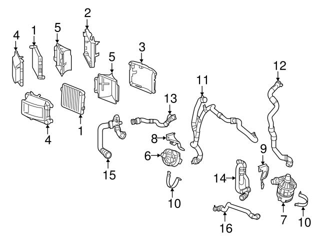 Genuine Mercedes 0995005903 Radiator; Left, Right - Mercedes