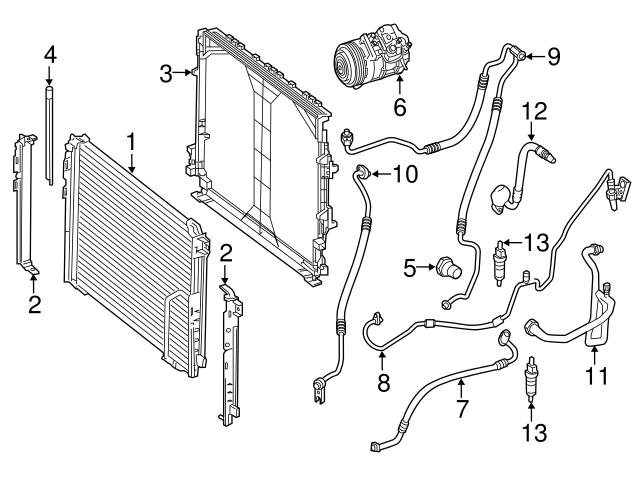 Genuine Mercedes 0995040700 A/C Condenser Frame Mount; Right - Mercedes