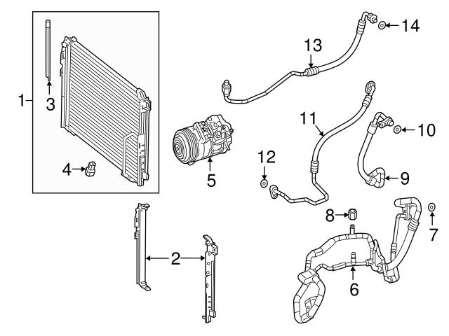 Genuine Mercedes 0995044218 A/C Condenser Frame Mount; Right - Mercedes ...