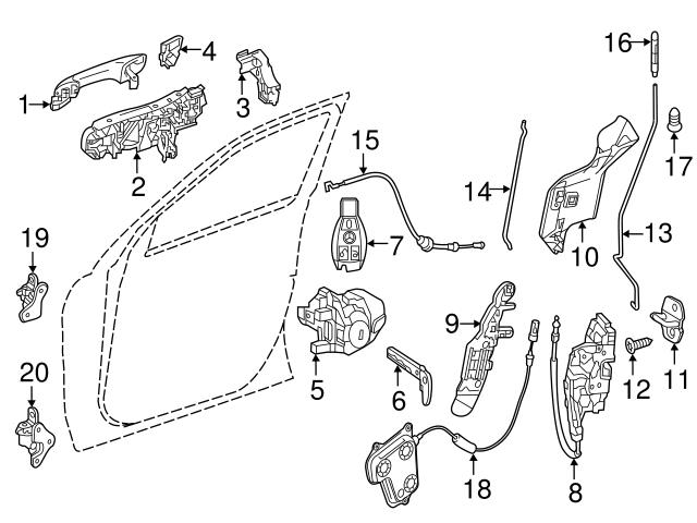 Genuine Mercedes 0997207801 Door Latch Assembly; Front Right - Mercedes