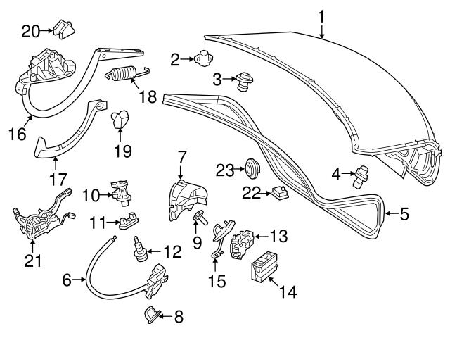 Genuine Mercedes 0997501800 Trunk Lid Latch; Rear - Mercedes