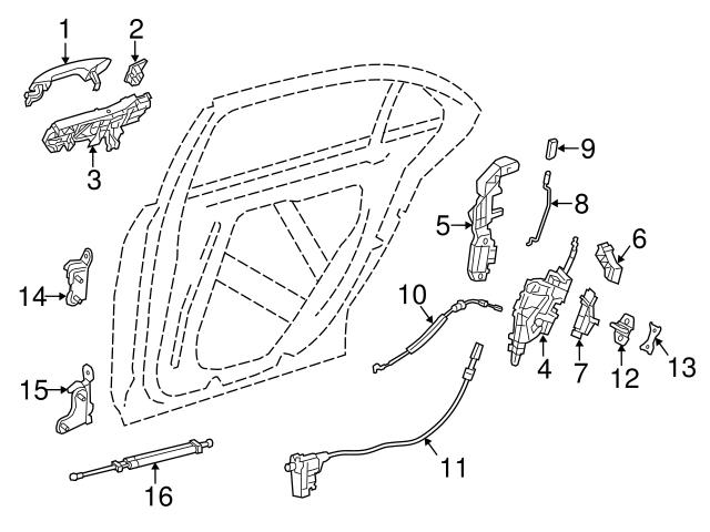 Genuine Mercedes 0997601700 Exterior Door Handle Base; Rear Left - Mercedes