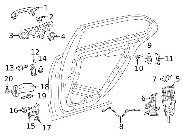 Genuine Mercedes 0997601802 Exterior Door Handle Base; Right - Mercedes