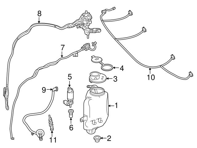 Genuine Mercedes 0998690001 Windshield Washer Nozzle; Front - Mercedes