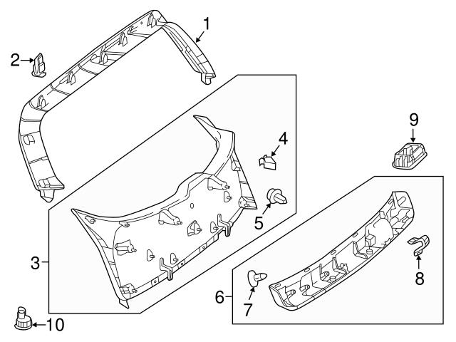 Genuine Mercedes 0999910470 Liftgate Trim Panel Clip; Left Lower, Right ...
