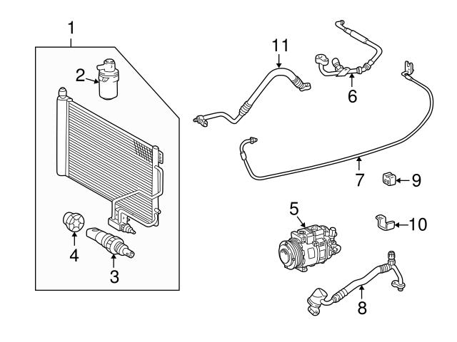 Genuine Mercedes 1112306756 A/C Refrigerant Suction Hose - Mercedes ...