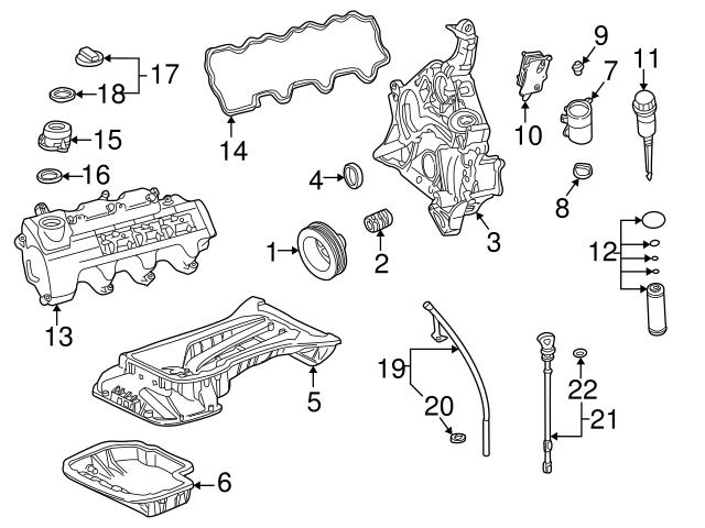 Genuine Mercedes 1120100633 Timing Cover; Front - Mercedes