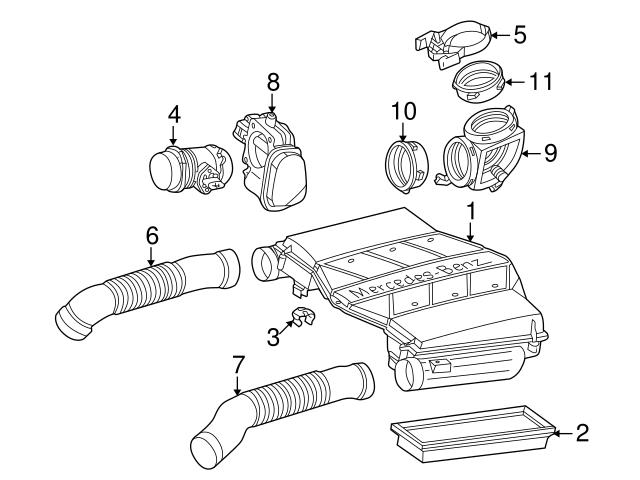 Genuine Mercedes 1120901501 Air Filter Housing - Mercedes