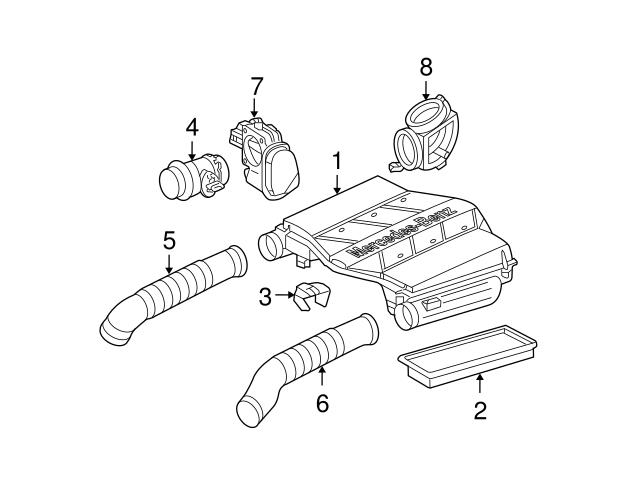 Genuine Mercedes 1120943782 Air Intake Hose; Left - Mercedes