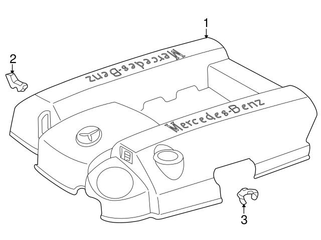 Genuine Mercedes 1130940041 Engine Cover Bracket; Right - Mercedes