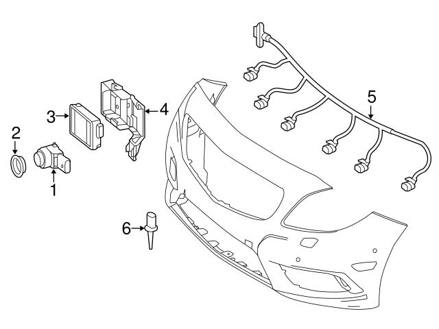 Genuine Mercedes 1175403401 Parking Aid System Wiring Harness; Front ...