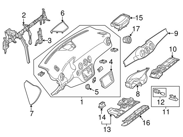Genuine Mercedes 11783005549051 Dashboard Air Vent; Left Outer, Right ...