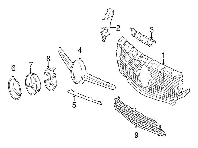 Genuine Mercedes 11788800609999, A11788800609999 Grille Insert ...