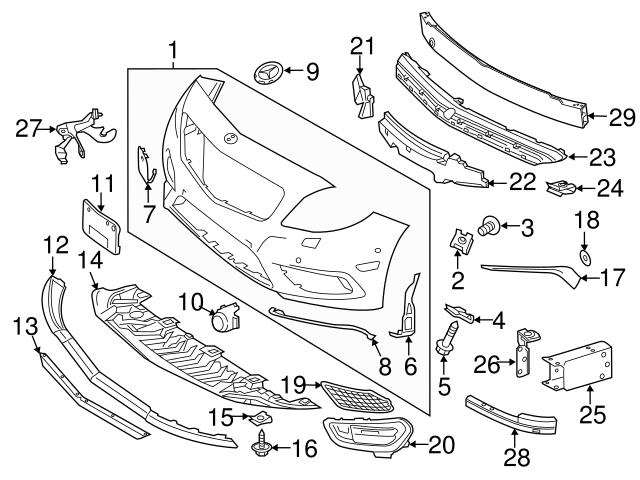 Genuine Mercedes 117885058164 License Plate Bracket; Front - Mercedes ...