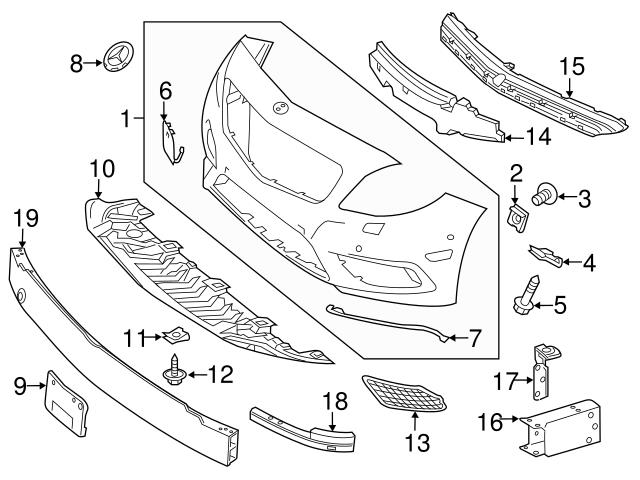 Genuine Mercedes 1178851322 Bumper Trim Cover; Front Left - Mercedes ...