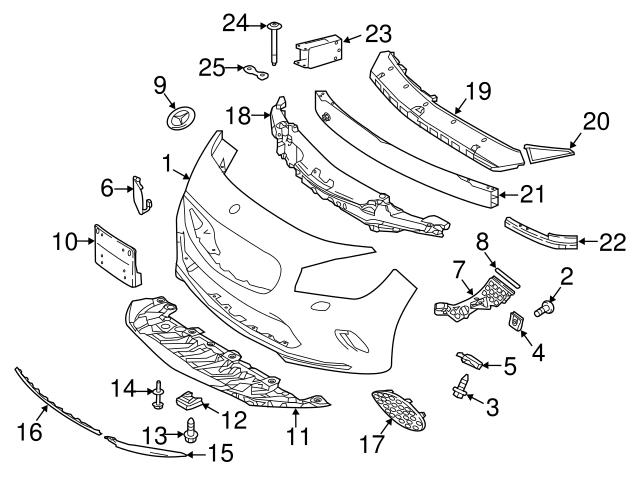 Genuine Mercedes 1178852300 Bumper Cover Grille; Front Left - Mercedes