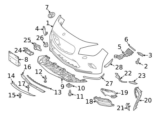Genuine Mercedes 1178858700 Bumper Trim Cover; Right - Mercedes