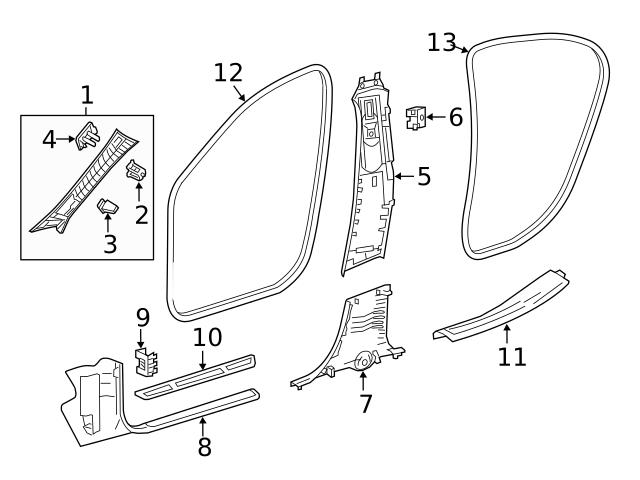 Genuine Mercedes 1186805000 Door Trim Sill Plate Insert; Left, Right ...