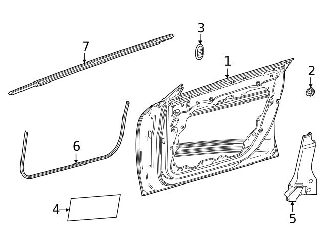 Genuine Mercedes 1187200800 Door Belt Molding; Front Right - Mercedes ...